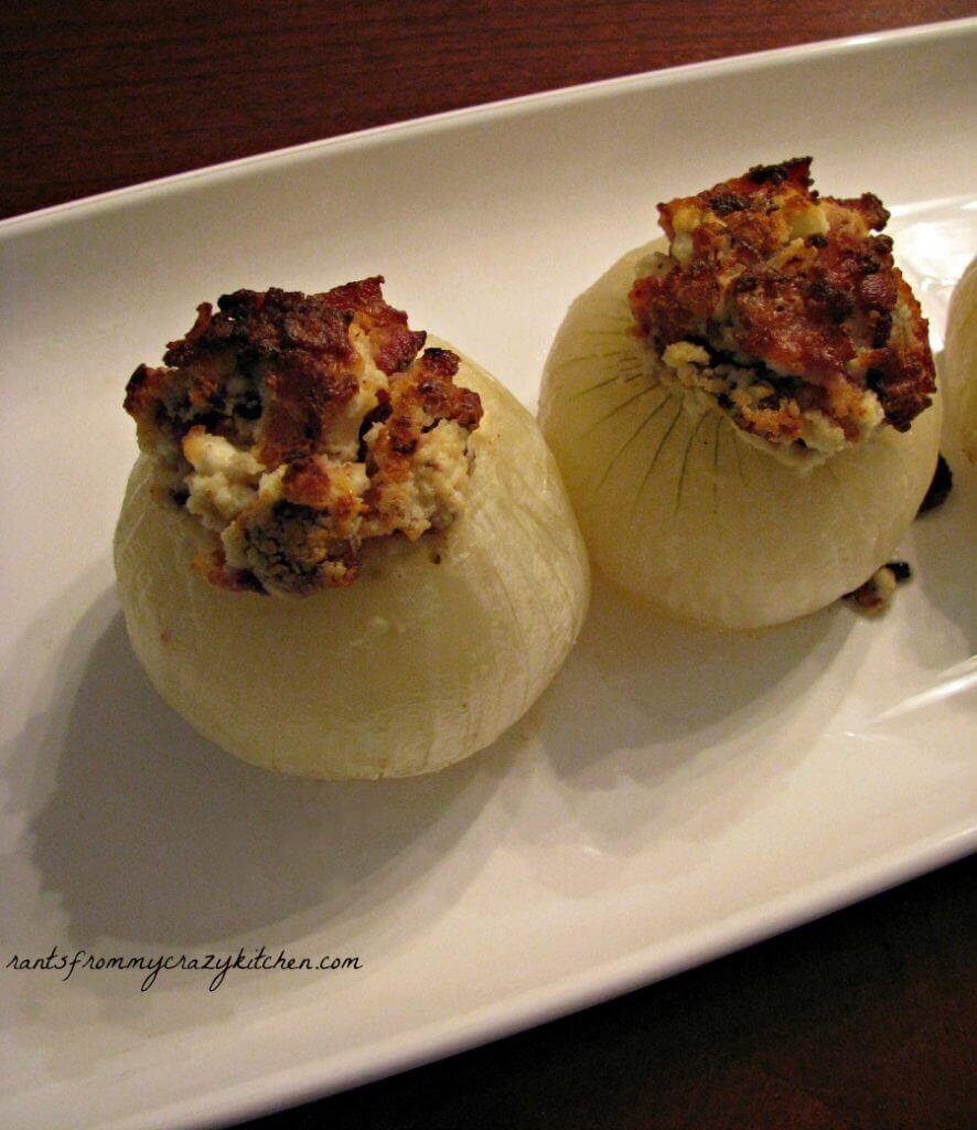 Bacon and Goat Cheese Stuffed Onions - Rants From My Crazy Kitchen